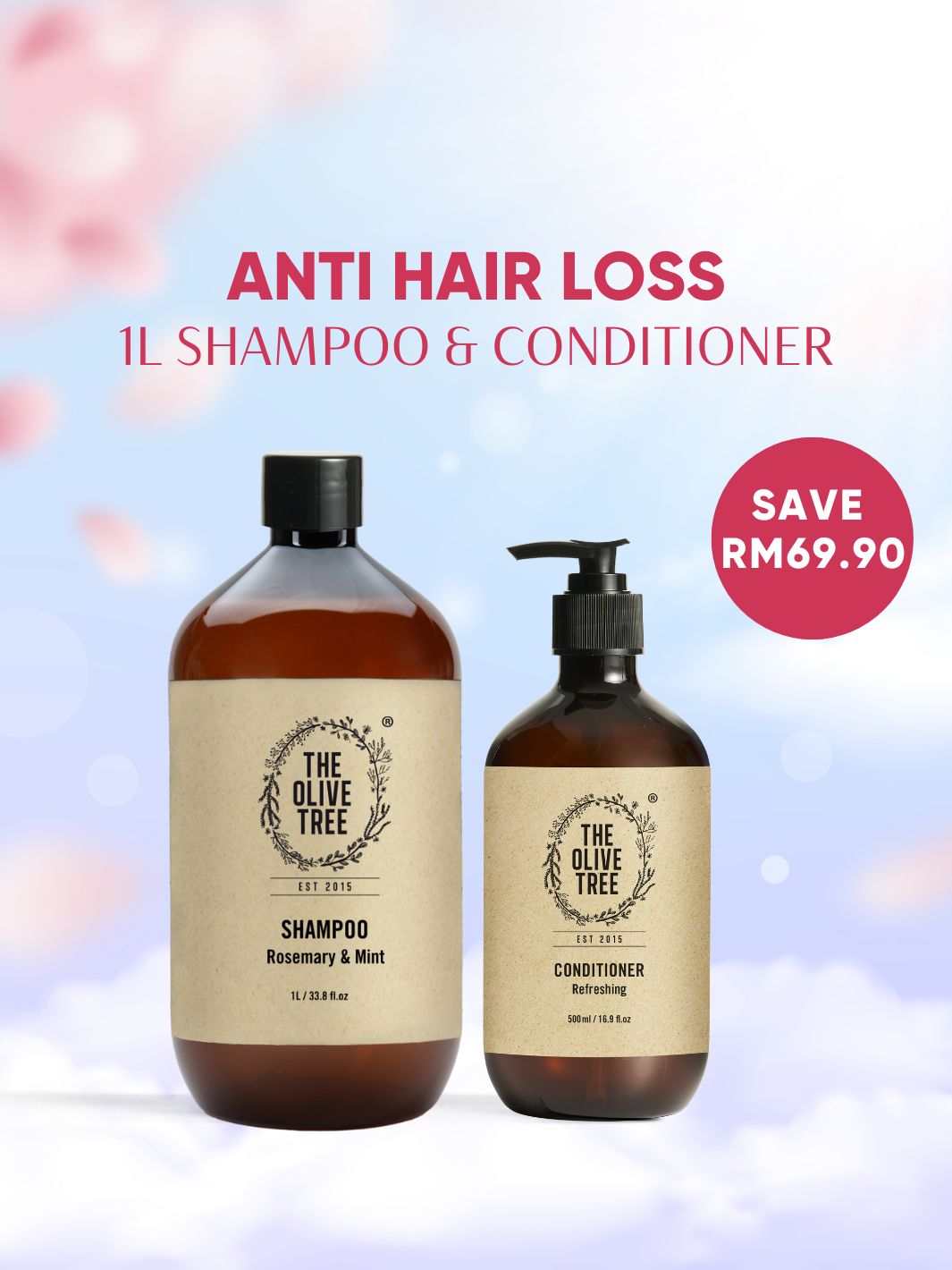 The Olive Tree Natural Hair Care Sulphate Free Hair Loss Oily Scalp